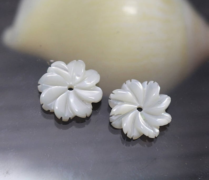 Natural White MOP Shell Flower Beads,white Shell 6mm 8 Mm 10mm Beads ...