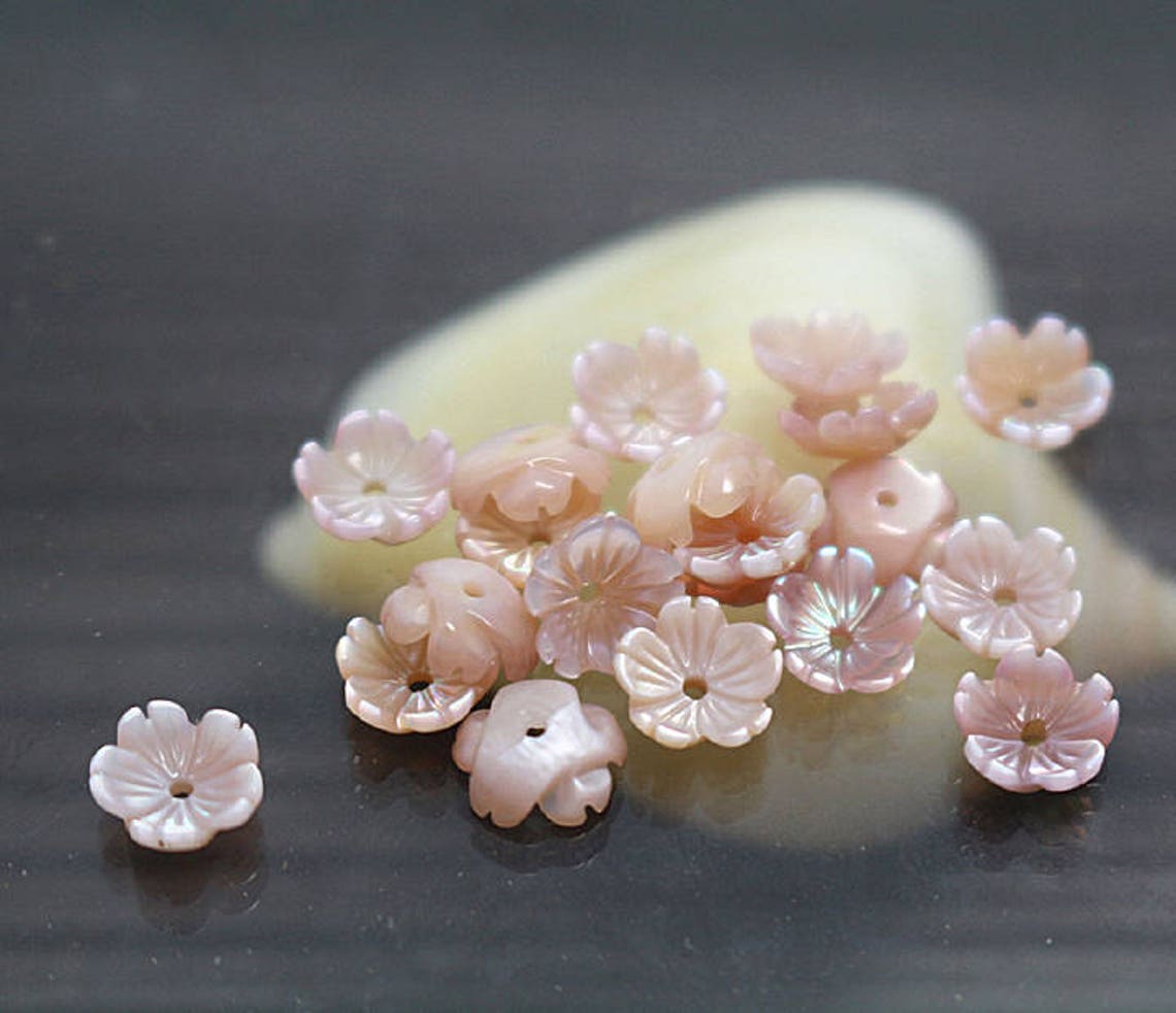 Natural Pink MOP Shell Flower Beads, Pink Shell 6 Mm 8 Mm 10mm Beads ...