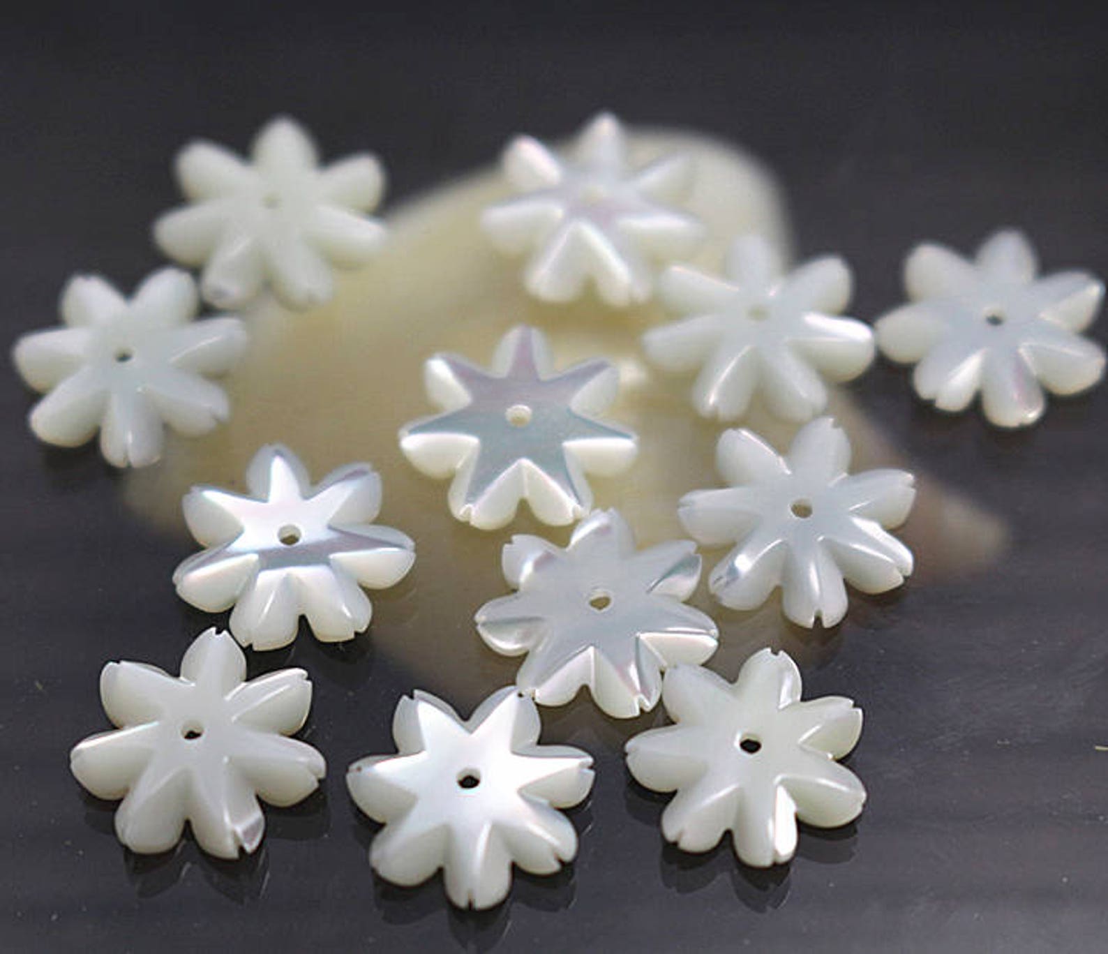 Natural White MOP Shell Flower Beads,white Shell 8 Mm 10mm 12mm Beads ...
