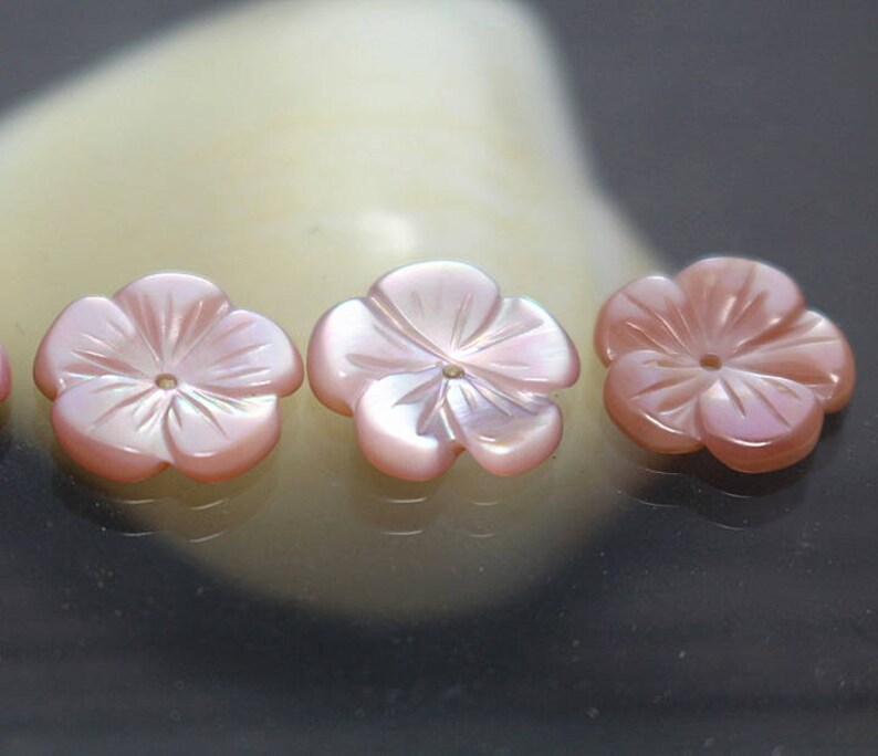 Natural Pink MOP Shell Flower Beads Pink Shell 6 mm 8 mm 10mm | Etsy