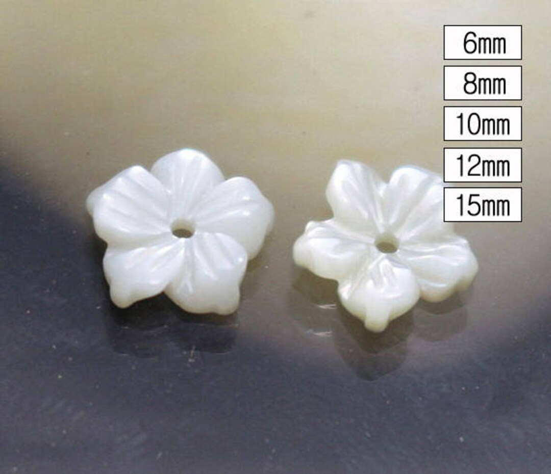 Natural White MOP Shell Flower Beads,white Shell 6mm 8 Mm 10mm 12mm ...