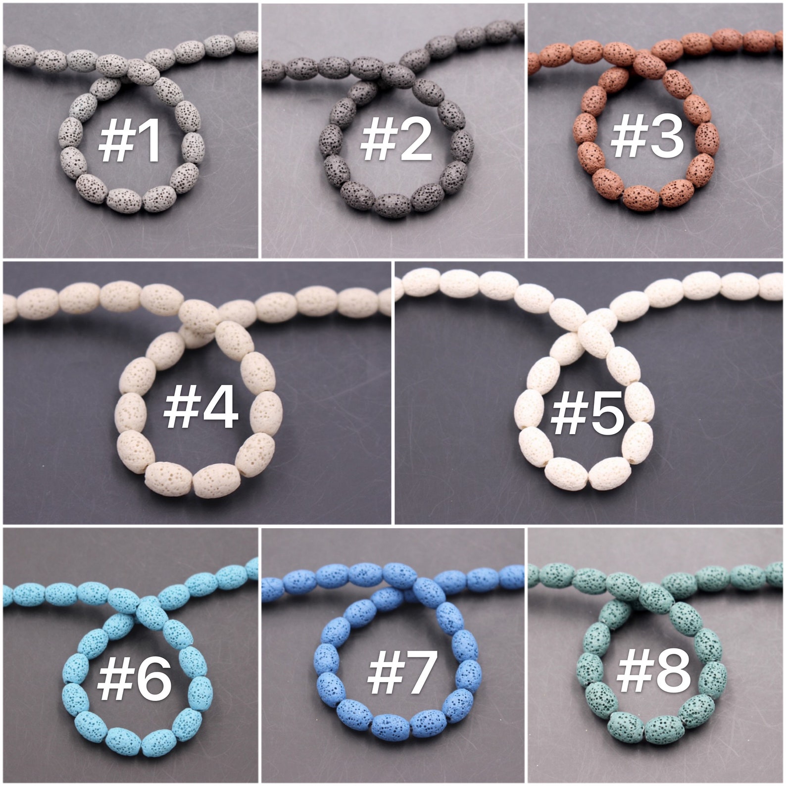 15 Colors Colorful Lava beads Multicolor Lava Volcanic Rock | Etsy