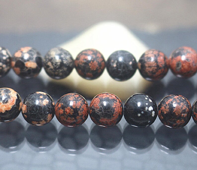 Red Snowflake Smooth Round Beads 15 Inch Full Strand 4mm 6 | Etsy