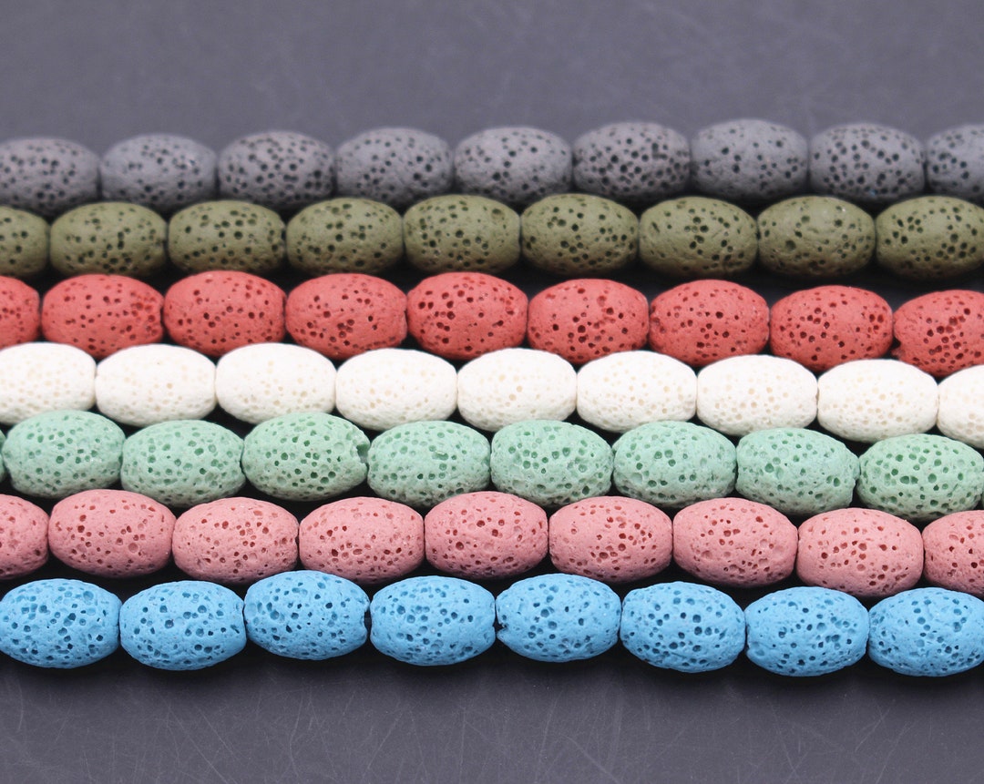 15 Colors, Colorful Lava Beads, Multicolor Lava, Volcanic Rock Stone ...