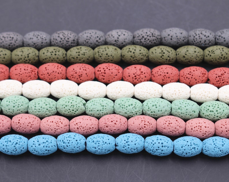 15 Colors Colorful Lava Beads Multicolor Lava Volcanic Rock - Etsy