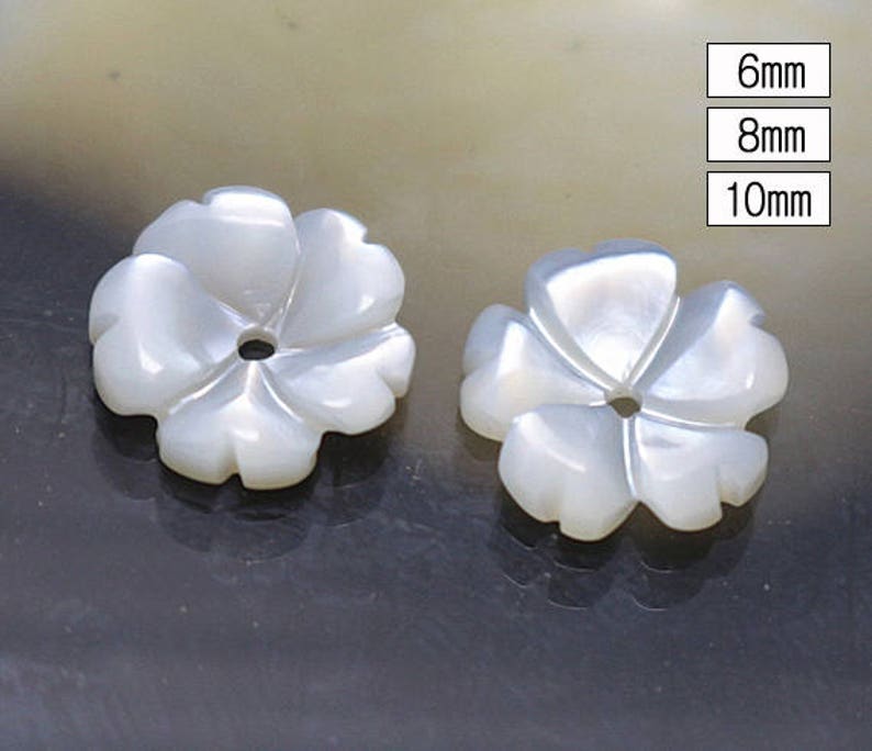 Natural White MOP Shell Flower Beads,white Shell 6mm 8 Mm 10mm Beads ...