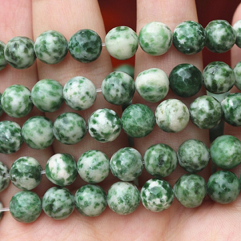 Green Spot Jasper Gemstone Round Beads 15 Inch One Strand 6 - Etsy