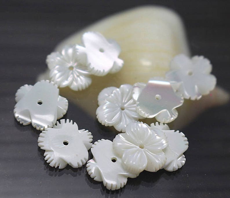 Natural White MOP Shell Flower Beads,white Shell 6mm 8 Mm 10mm 12mm ...
