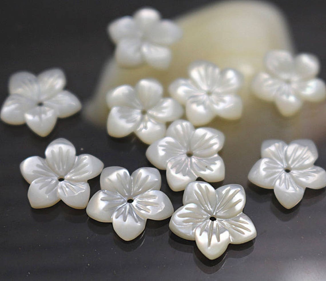Natural White MOP Shell Flower Beads,white Shell 6mm 8 Mm 10mm 12mm ...