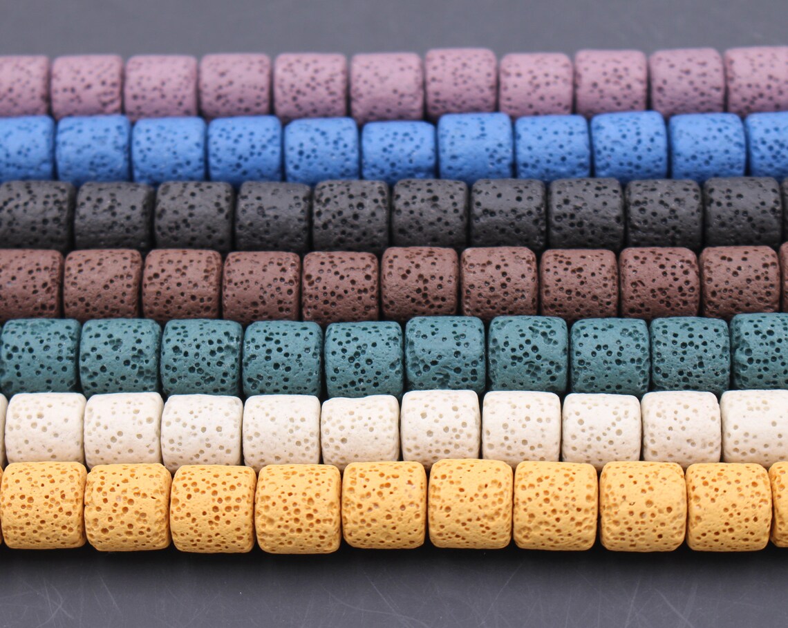 15 Colors Colorful Lava Beads Multicolor Lava Volcanic Rock - Etsy