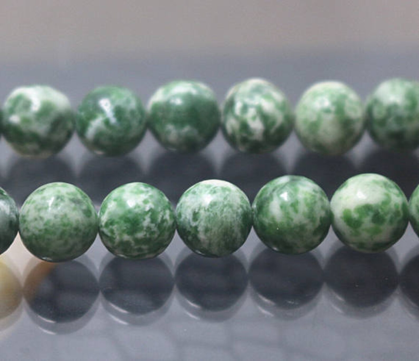 Green Spot Jasper Gemstone Round Beads 15 Inch One Strand 6 - Etsy