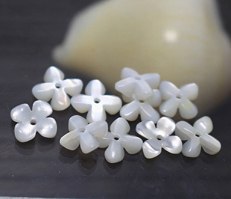 Natural White MOP Shell Flower Beads,white Shell 6mm 8 Mm 10mm Beads ...