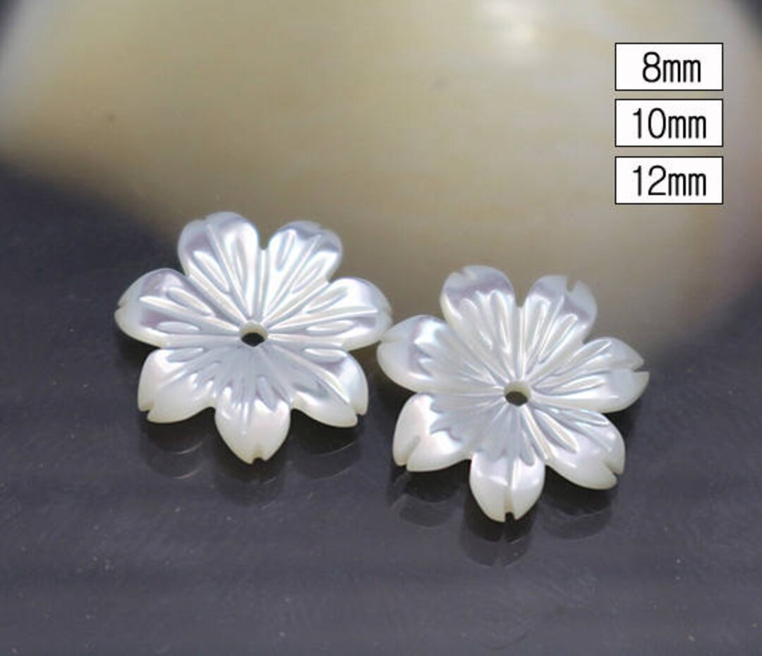 Natural White MOP Shell Flower Beads,white Shell 8 Mm 10mm 12mm Beads ...