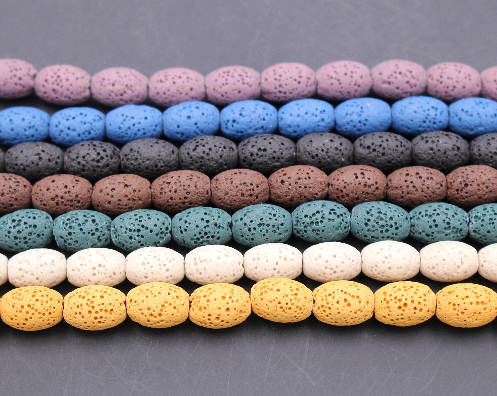 15 Colors Colorful Lava beads Multicolor Lava Volcanic Rock | Etsy
