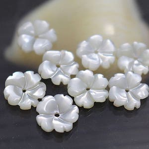 Natural White MOP Shell Flower Beads,white Shell 6mm 8 Mm 10mm Beads ...