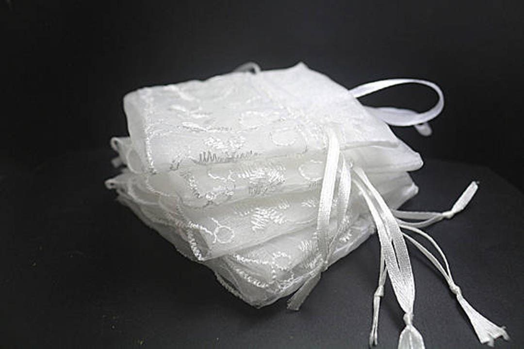 20PCS White Drawstring Bags, Wedding Gift Packaging Bags, Jewelry Party ...