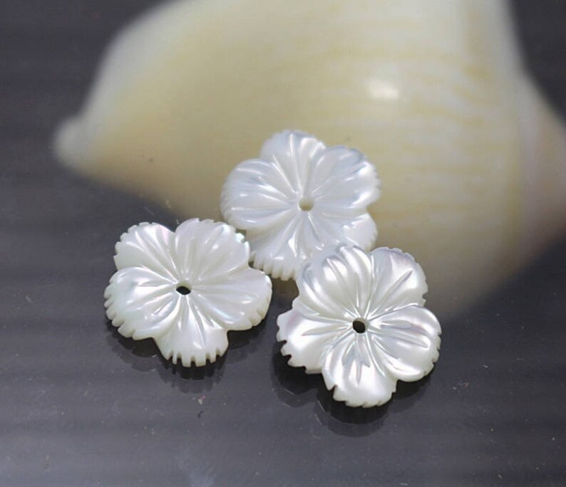 Natural White MOP Shell Flower Beads,white Shell 6mm 8 Mm 10mm 12mm ...