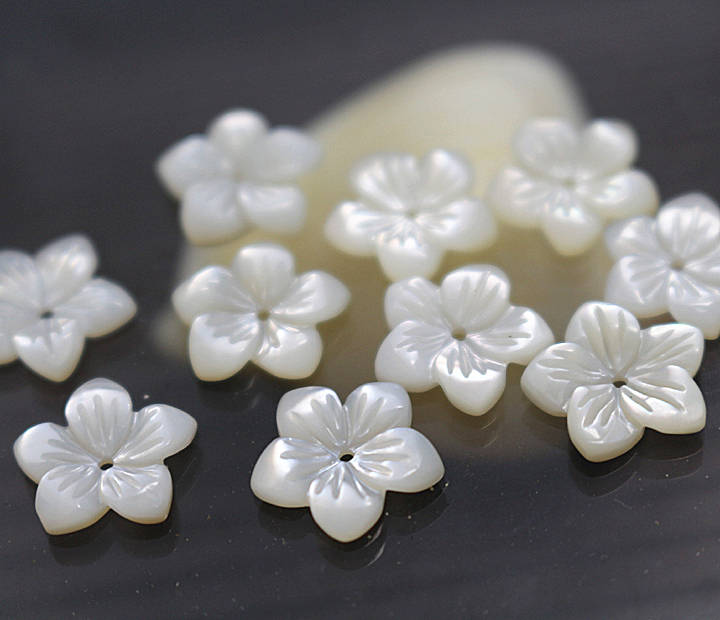 Natural White MOP Shell Flower Beads,white Shell 6mm 8 Mm 10mm 12mm ...