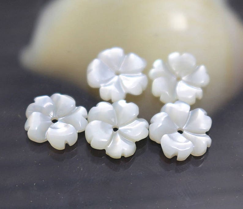 Natural White MOP Shell Flower Beads,white Shell 6mm 8 Mm 10mm Beads ...