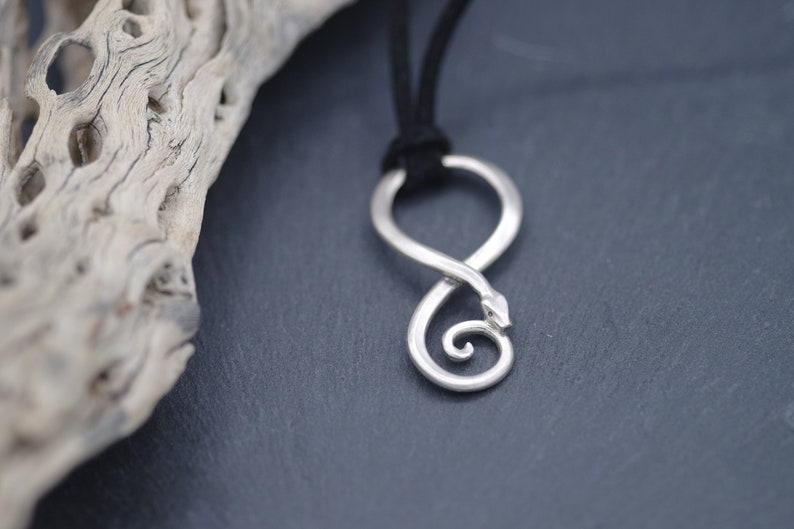 Snake Infinity Necklace Sterling Silver / Symbol of Rebirth ...