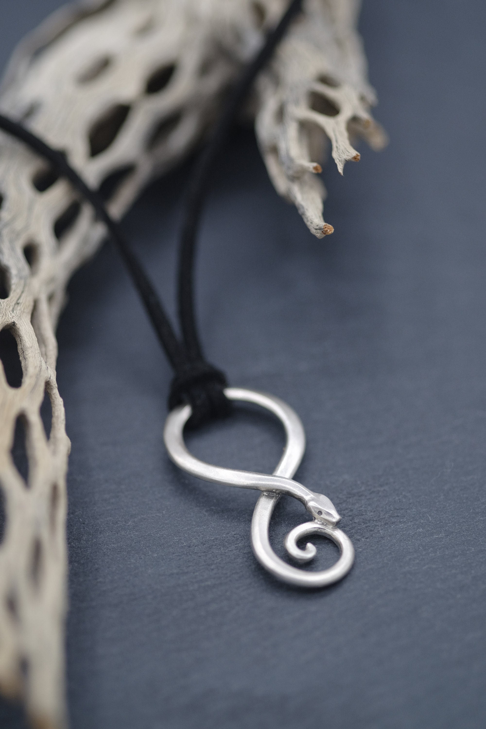 Snake Infinity Necklace Sterling Silver / Symbol of Rebirth - Etsy