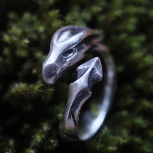 Dragon Wrap Ring in Sterling Silver Silver Dragon Ring - Etsy
