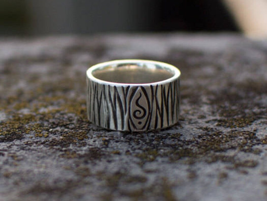 Tree Bark Ring Men's Sterling Silver - Etsy