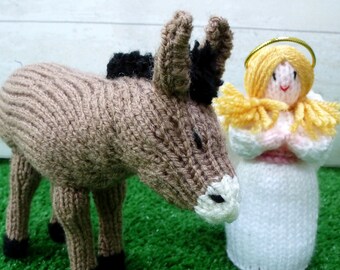 Hand Knitted Donkey and Camel. Nativity Set. Christmas Scene | Etsy