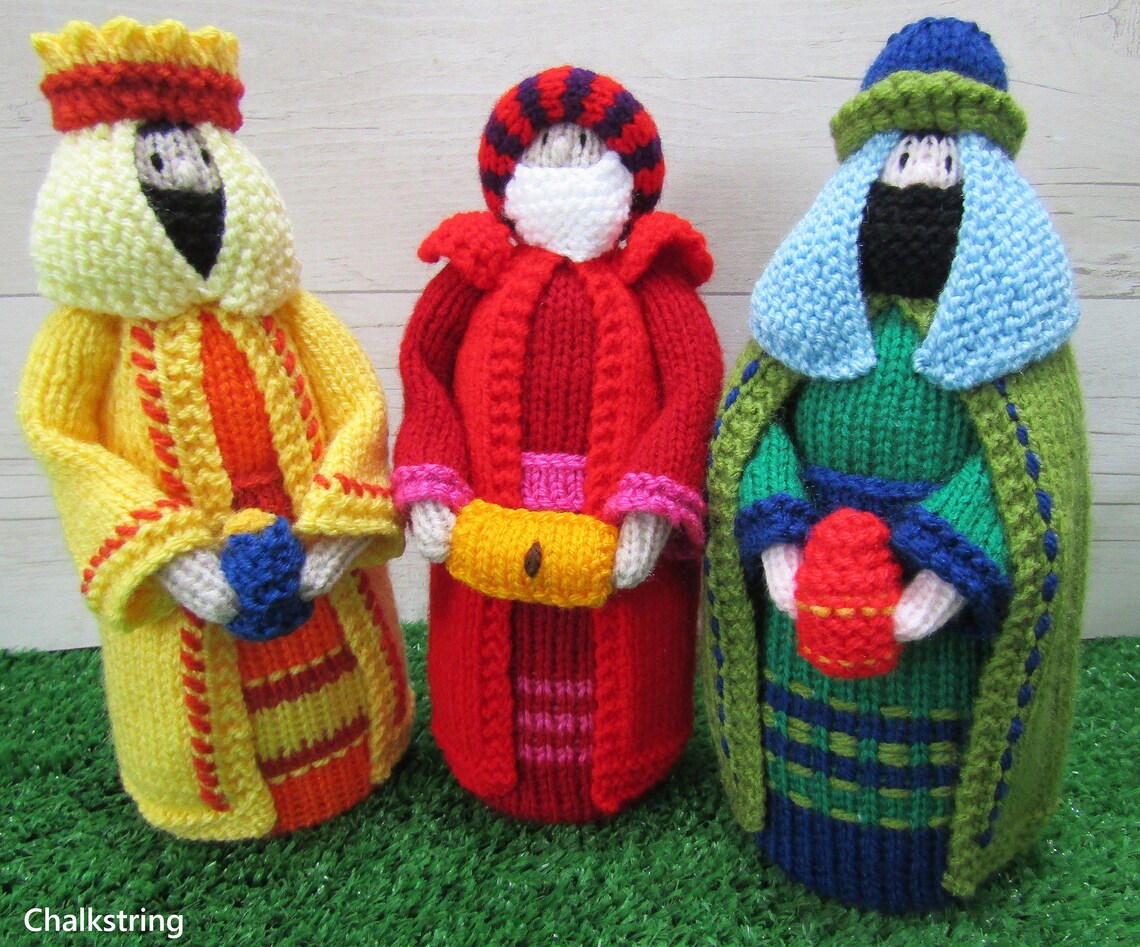 Hand Knitted Nativity Set Including Donkey Christmas Scene | Etsy