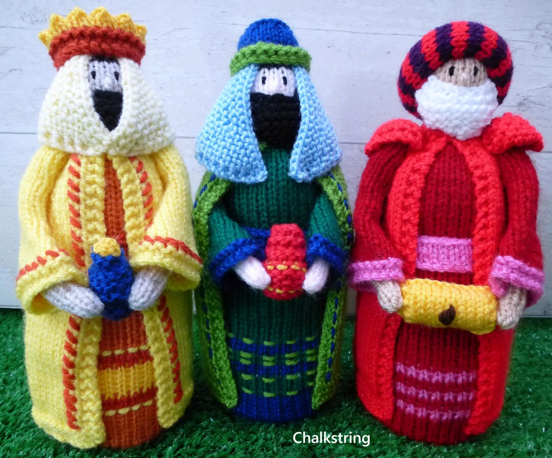 Set of Three Hand Knitted Kings for Your Christmas Nativity Scene - Etsy UK