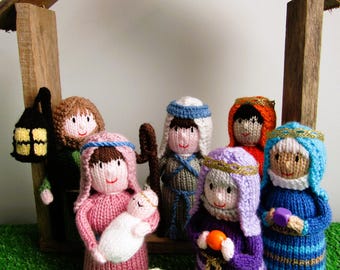 Hand Knitted Nativity Set Including Donkey, Christmas Scene - Etsy
