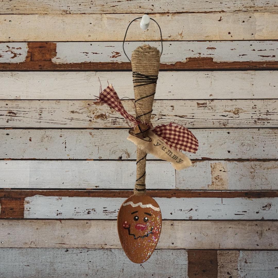Farmhouse Gingerbread Man Spoon Ornament or Bowl Filler - Etsy