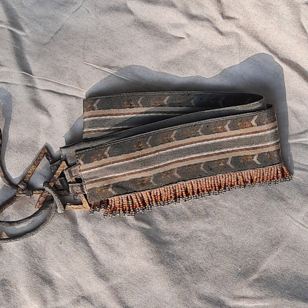 Savannah Beaded Belt - Silk Belt, Bead Fringed Fabric Tie Belt - Boho ...