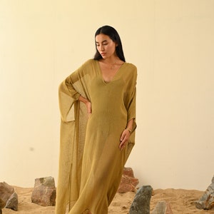 JARA KAFTAN - Dark Gold - Boho Silk Kaftan⋄ Cocktail Dress⋄ Elegant ...