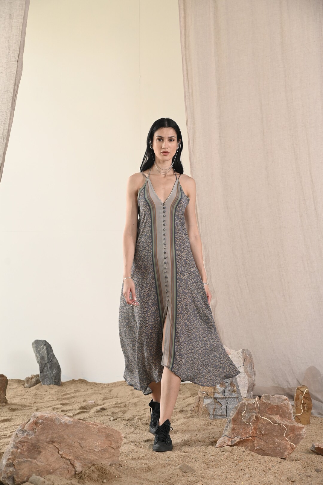 ASHA DRESS - Datura Indigo - Boho Drop Back Summer Dress⋄ Cocktail ...