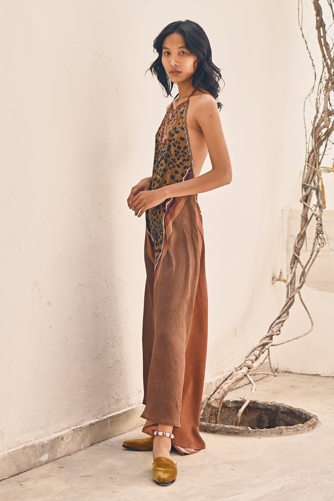 Ajo Dress | Katja - Open Back Silk Dress - Halter Dress - Resort Chic ...