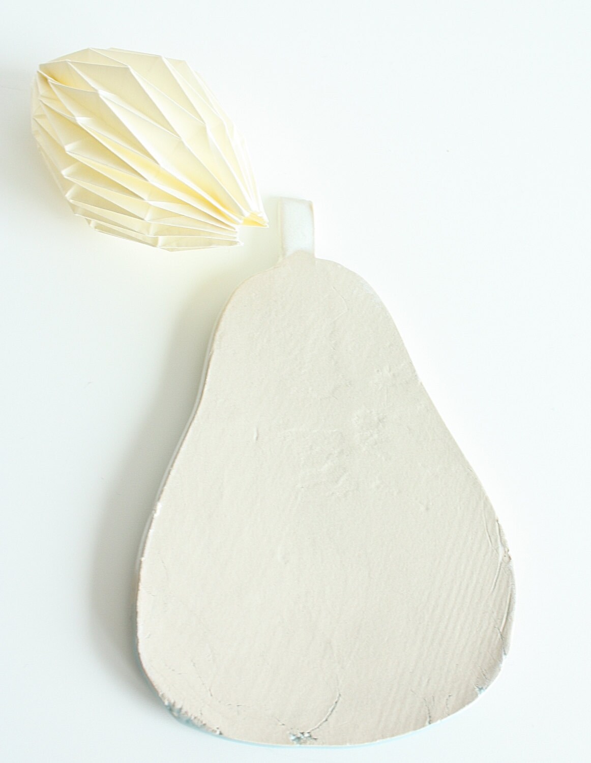 Pear Shape Ceramic Plate, Off-white & Turquoise - Etsy