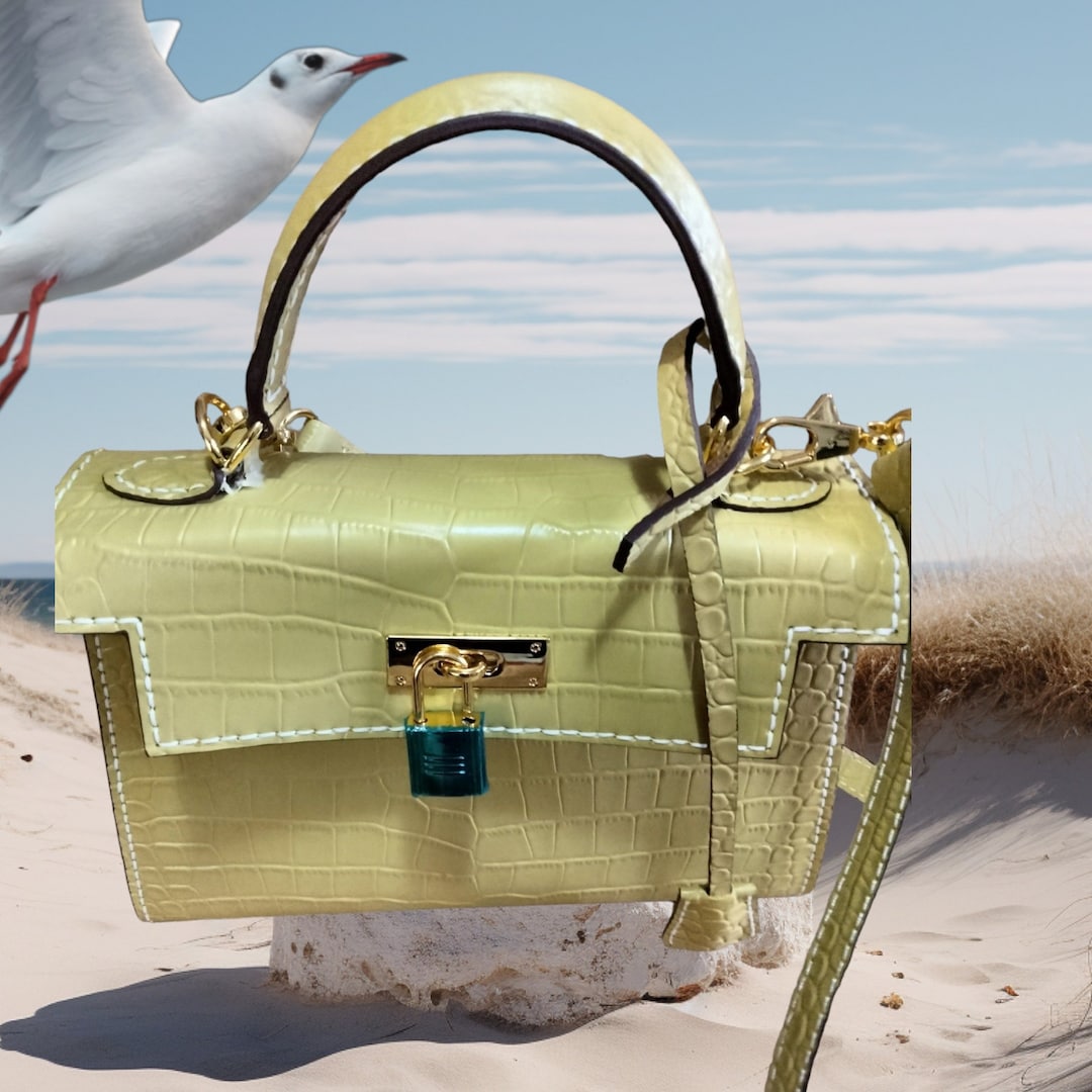 Goldenrod Yellow Modern Structured Gator Print Crossbody/ Shoulder/ Top ...