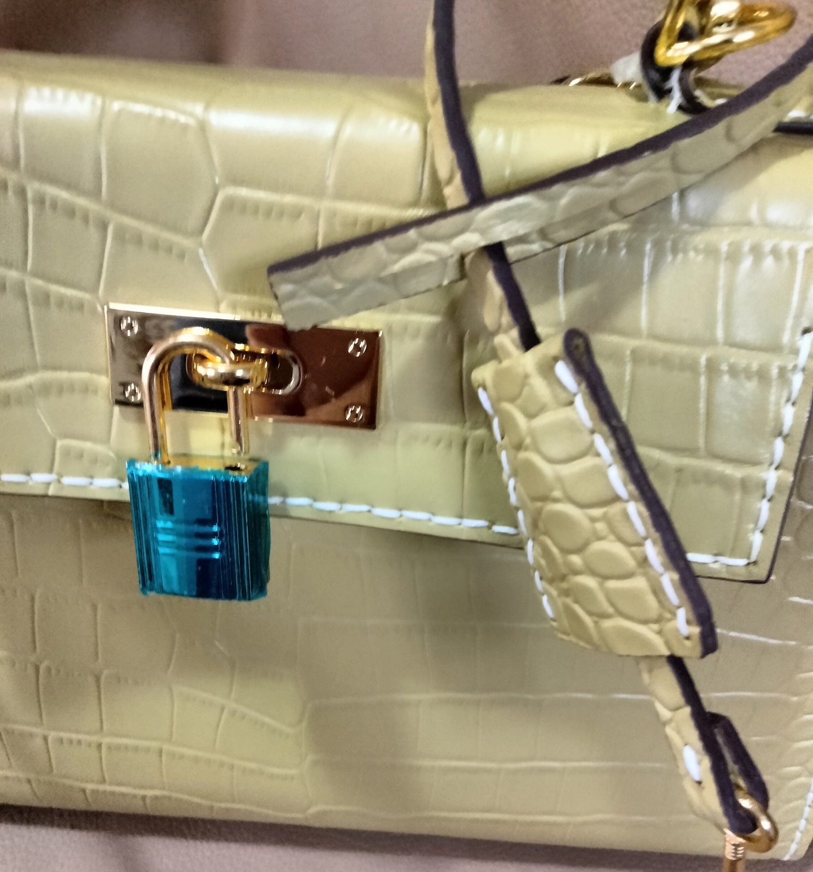 Goldenrod Yellow Modern Structured Gator Print Crossbody/ Shoulder/ Top ...