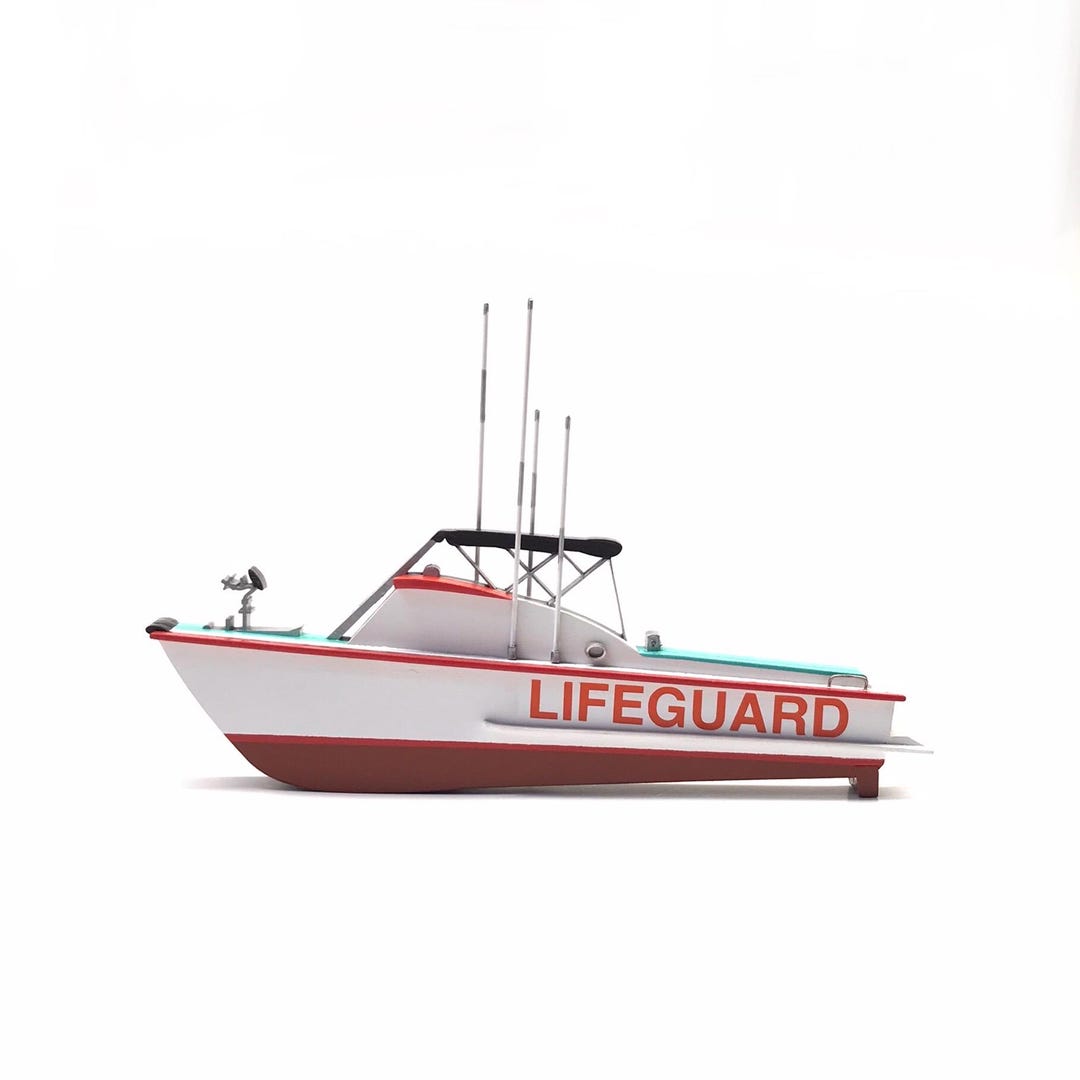 Miniature Wooden Lifeguard Boat 8, Handbuilt Boat, Made by CBK, Ocean ...