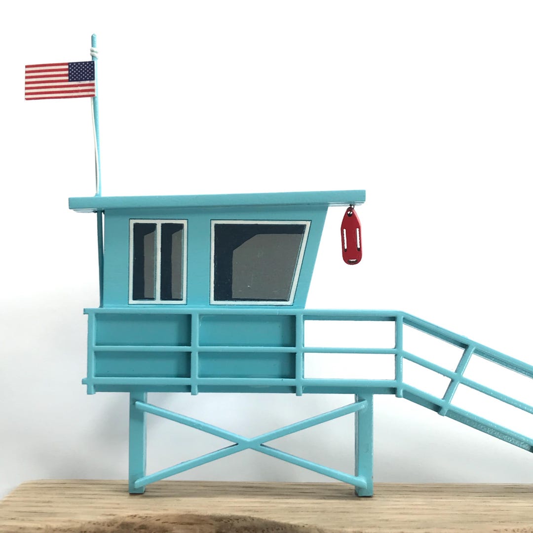 Mini Wooden LA County Lifeguard Tower, Nautical Decor, Lifeguard Tower ...