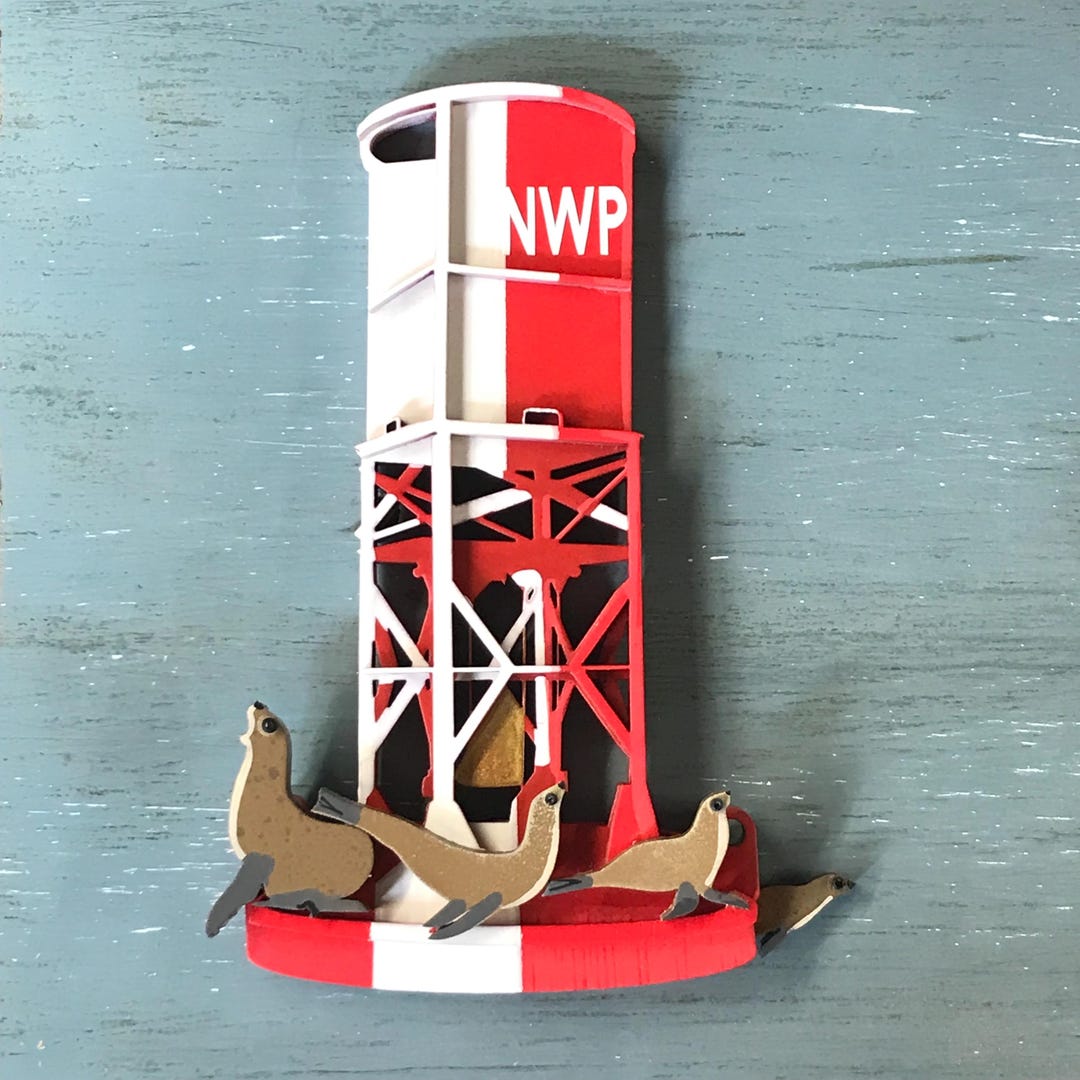 Detailed Miniature Newport Beach Deep Sea Buoy 5” Tall, Wooden Buoy ...
