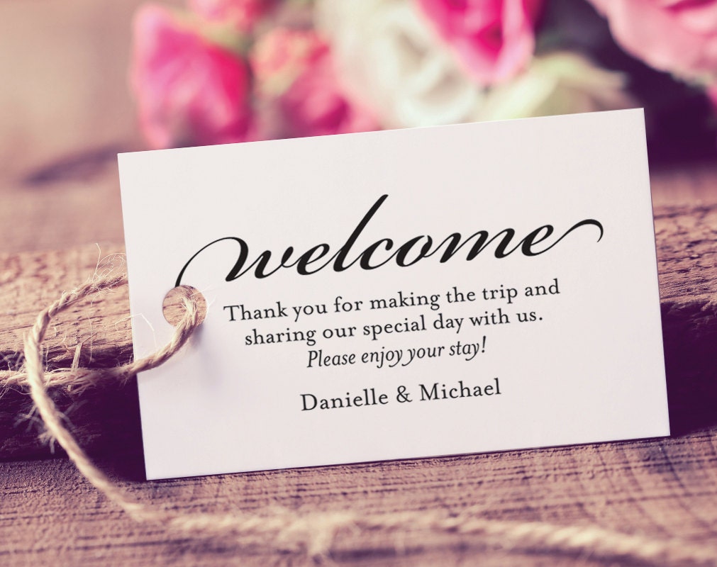 Welcome Bag Gift Tag Welcome Tag Guest Bag Guest Welcome | Etsy
