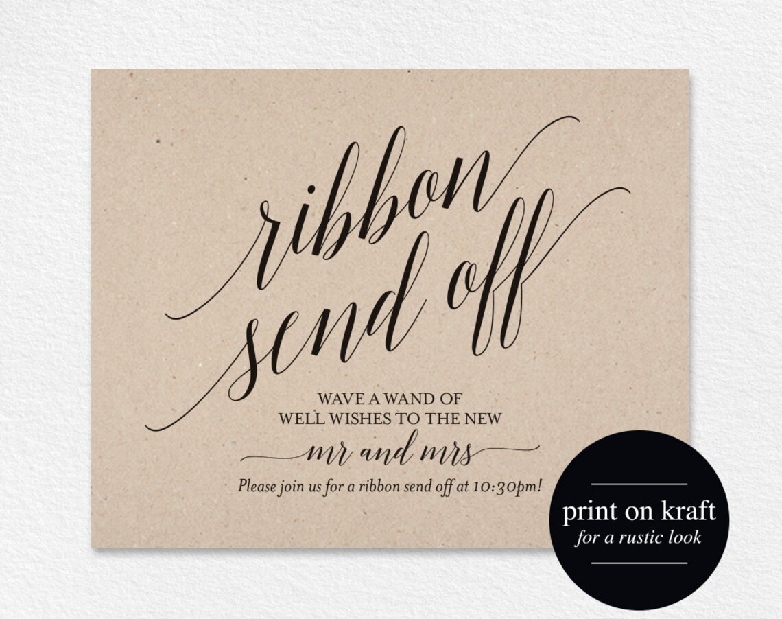 Wedding Send Off Ribbon Send off Sign Send off Ideas | Etsy
