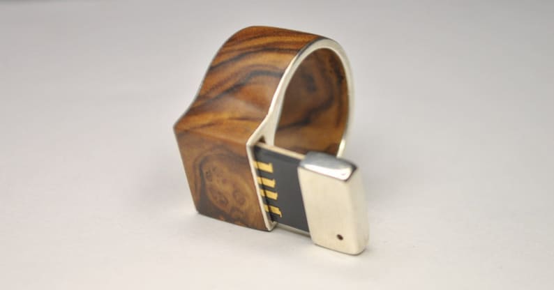 Ring Micro USB 32-64 Gb Made of Olive Wood and Silver - Etsy