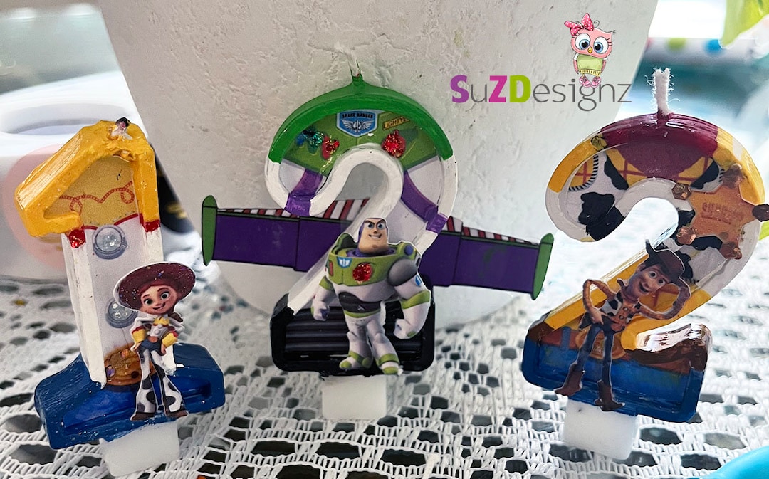 Toy Story Inspired Birthday Number Candle, Custom Character Candles ...