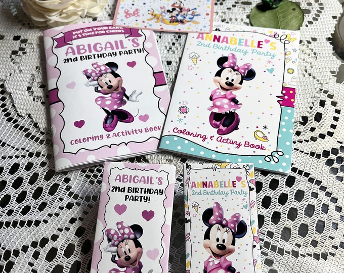 Minnie Mouse Inspired Party Favor Coloring Books Packets Coloring Party ...