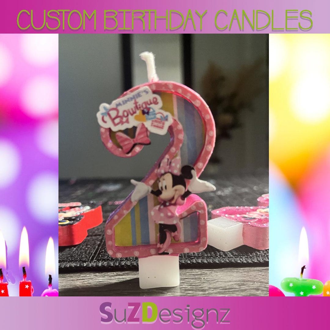 Minnie Mouse Minnie Boutique Inspired Birthday Number Candle, Custom ...