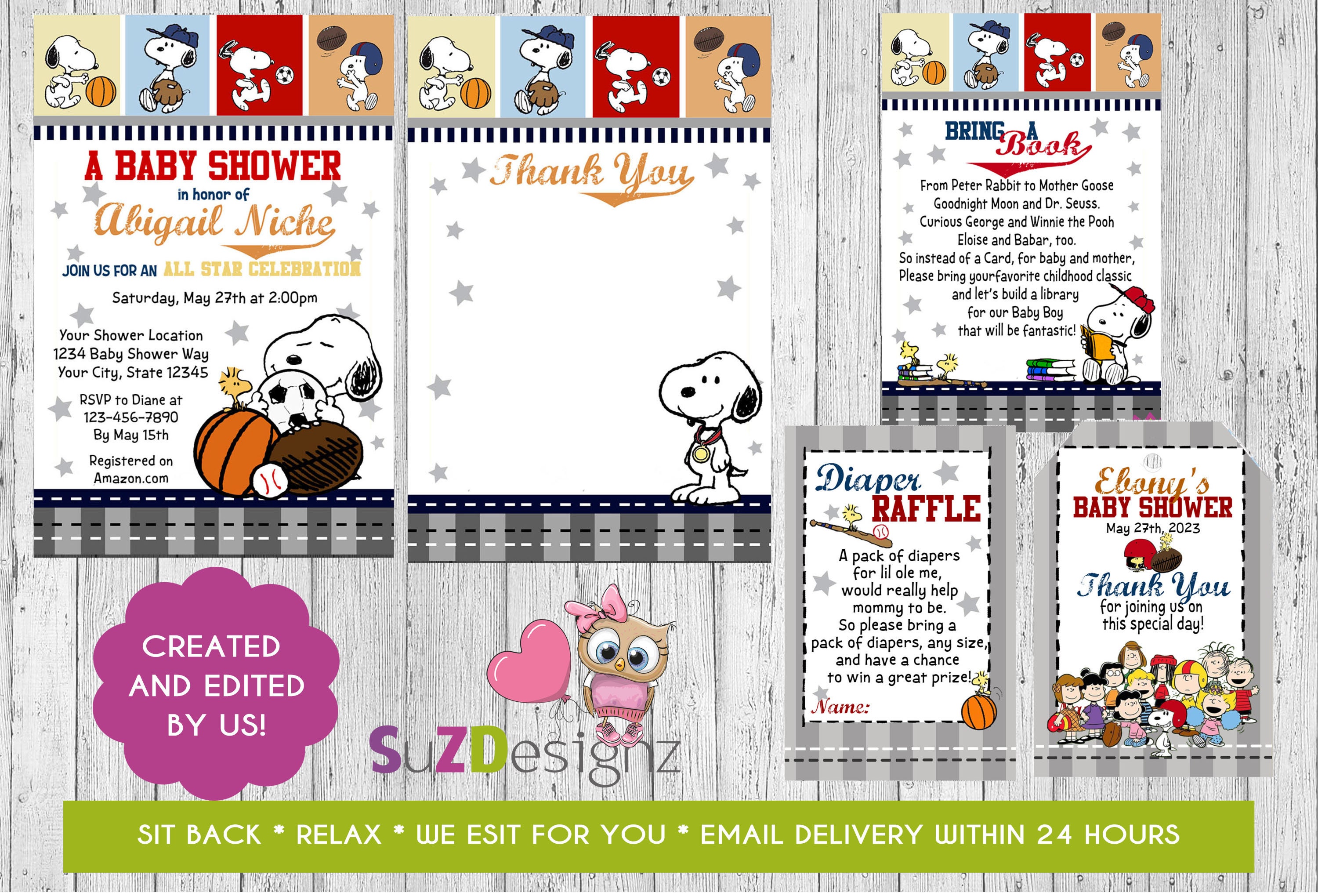 Snoopy Baby Shower Invitations