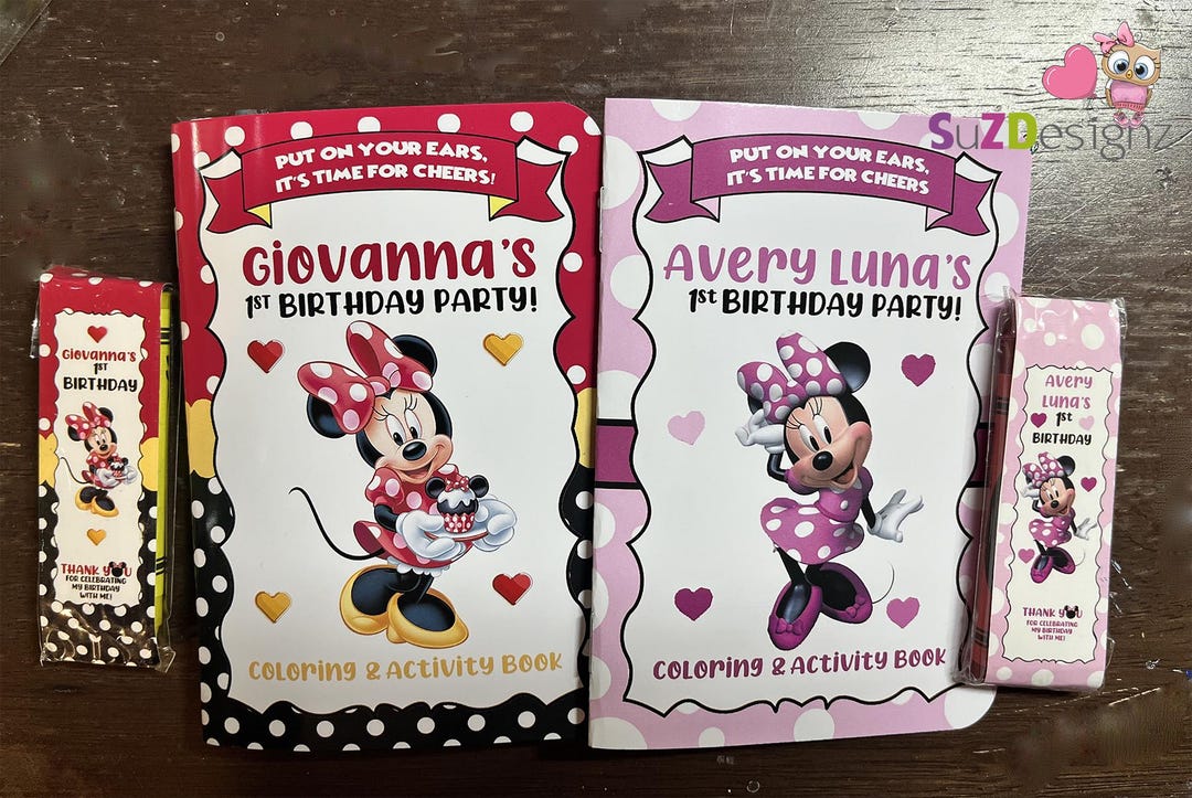 Minnie Mouse Inspired Party Favor Coloring Books Packets Coloring Party ...